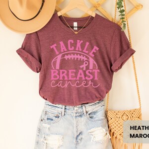 Tackle Breast Cancer T-shirt, Cancer Football Shirt, Breast Cancer ...