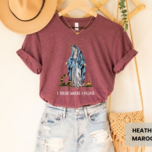 Virgin Mary Shirt, Catholic Shirt Stella Maris Marian Cross Shirt ...