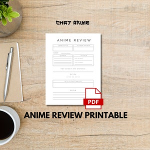 Anime Review Printable A4, A5, Letter Size PDF Anime Log Printable ...