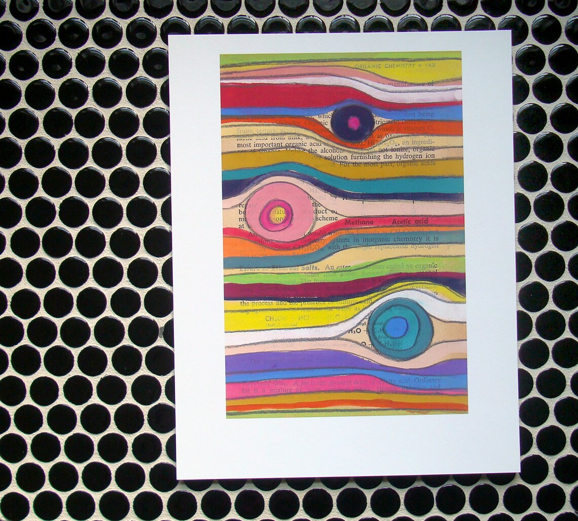 Science Art, Abstract Wall Art, Biology Art, Rainbow Stripes Print ...