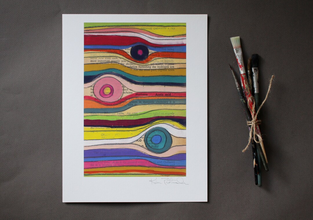 Science Art, Abstract Wall Art, Biology Art, Rainbow Stripes Print ...