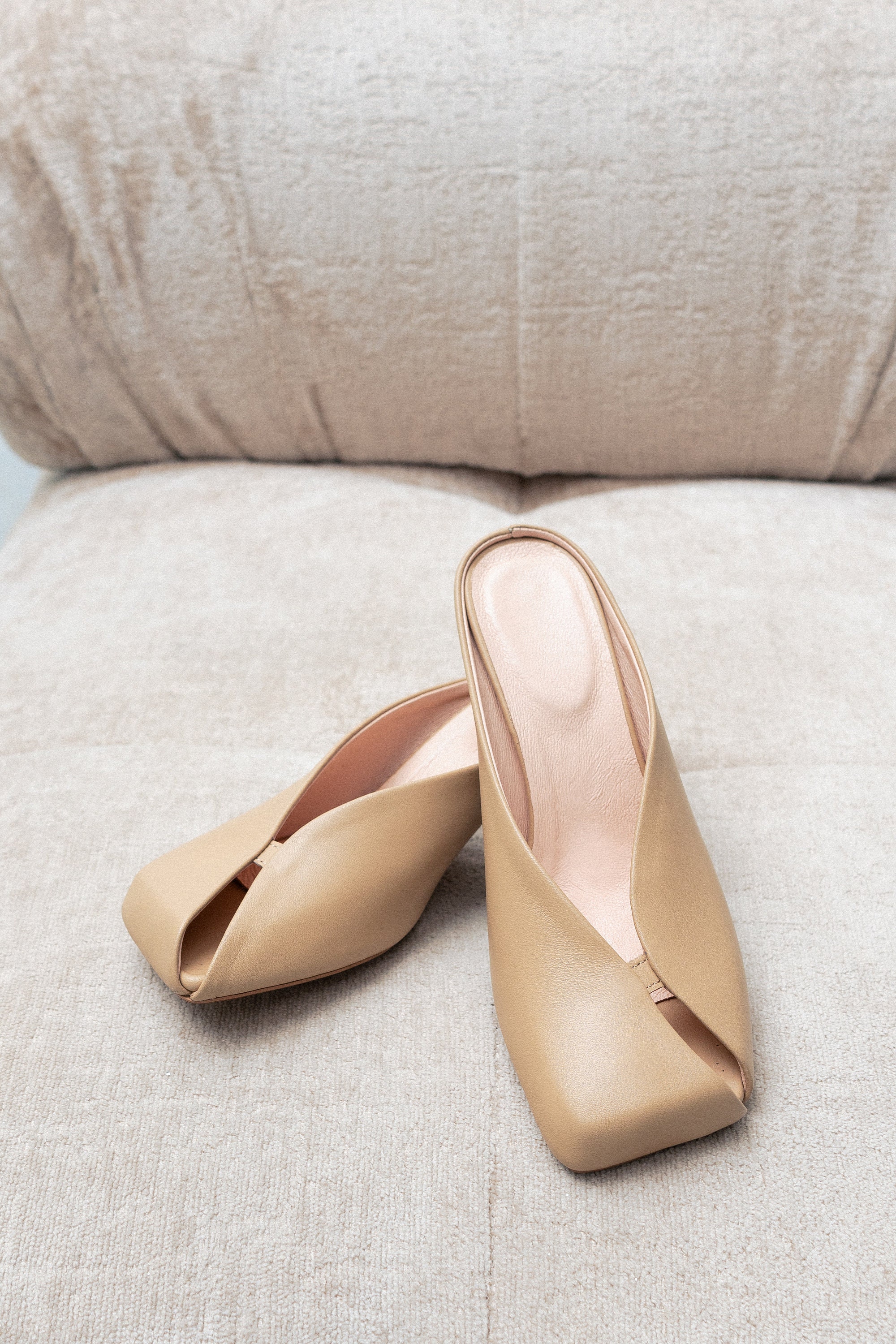 Mules for Women | Leather Mules Women's Loafers | Beige Mules ...