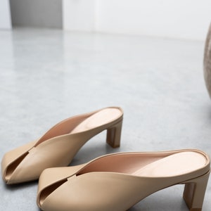 Mules for Women | Leather Mules Women's Loafers | Beige Mules ...