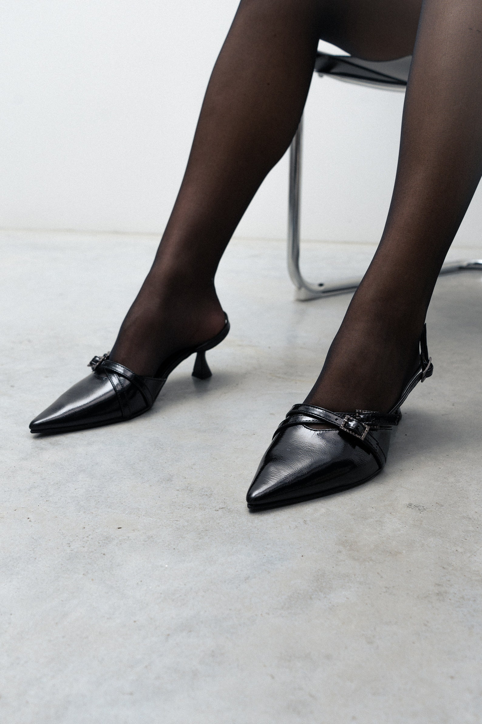 Vintage-inspired Black Patent Slingbacks: High Heel Pumps - Etsy