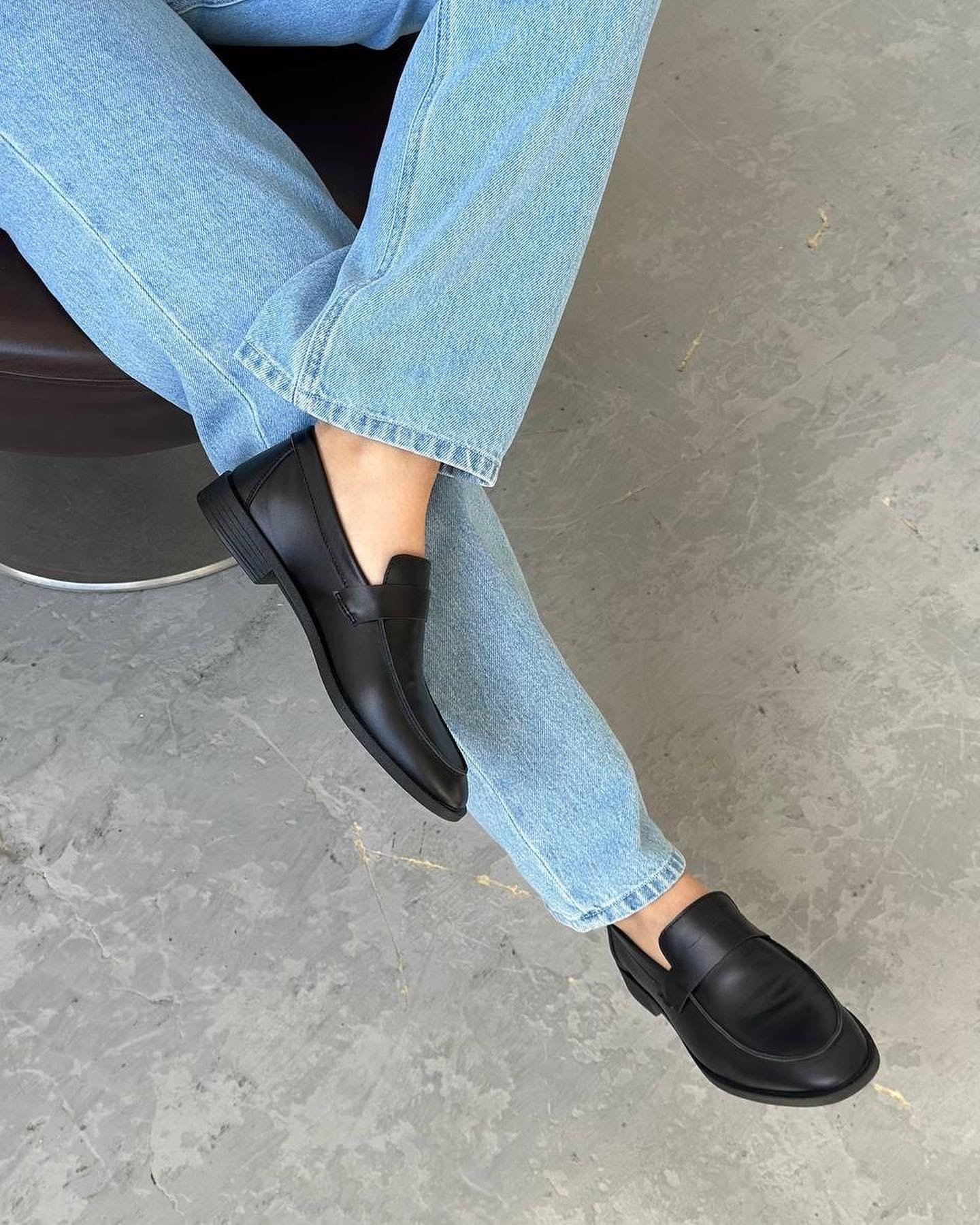 Handcrafted Black Leather Loafers: Women's Classic Shoes - Etsy