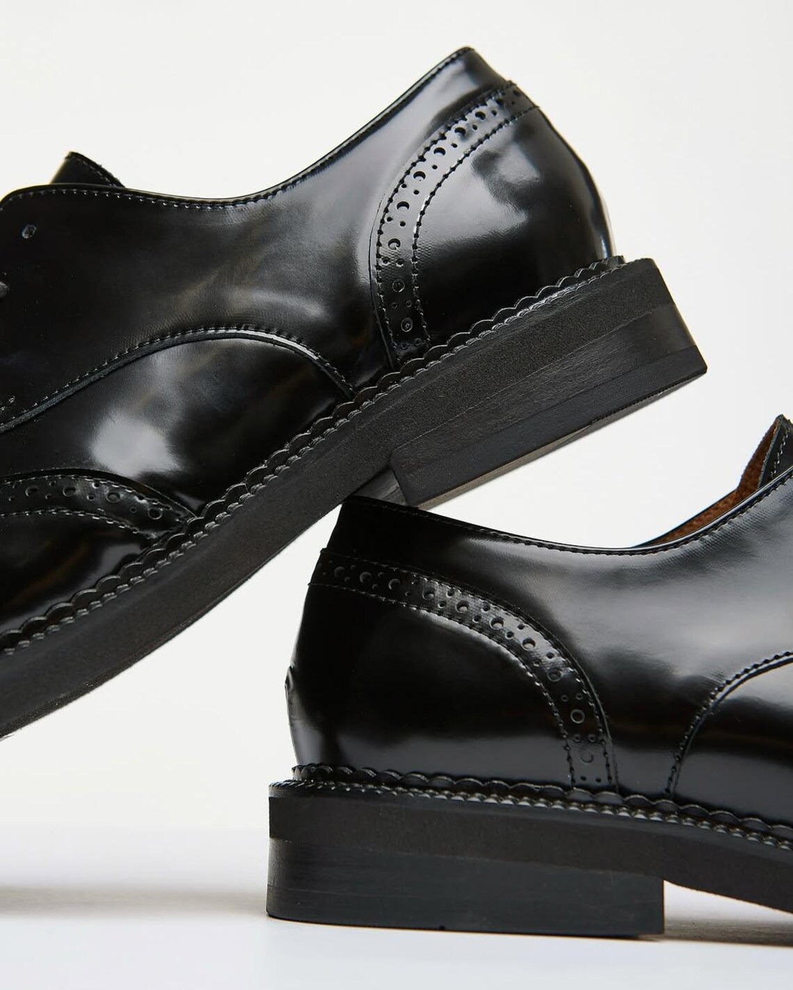 Handmade Women's Black Leather Brogues | Classic Oxford Shoes | Elegant ...