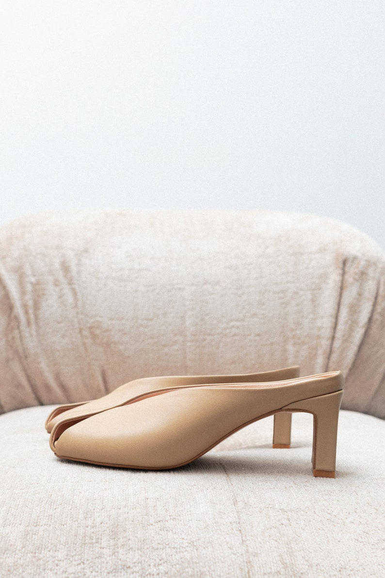 Mules for Women | Leather Mules Women's Loafers | Beige Mules ...