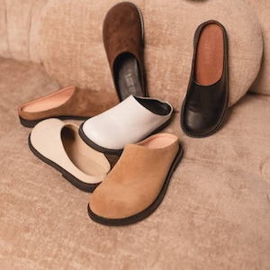 Handcrafted Leather Clogs: Women's Suede Sabo - Etsy