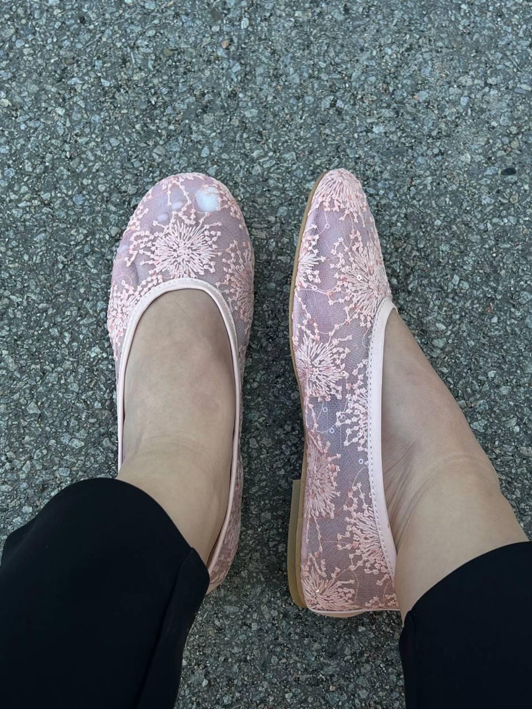 Pink Leather Ballet Flats With Mesh Detail | Handmade Women's Pink ...