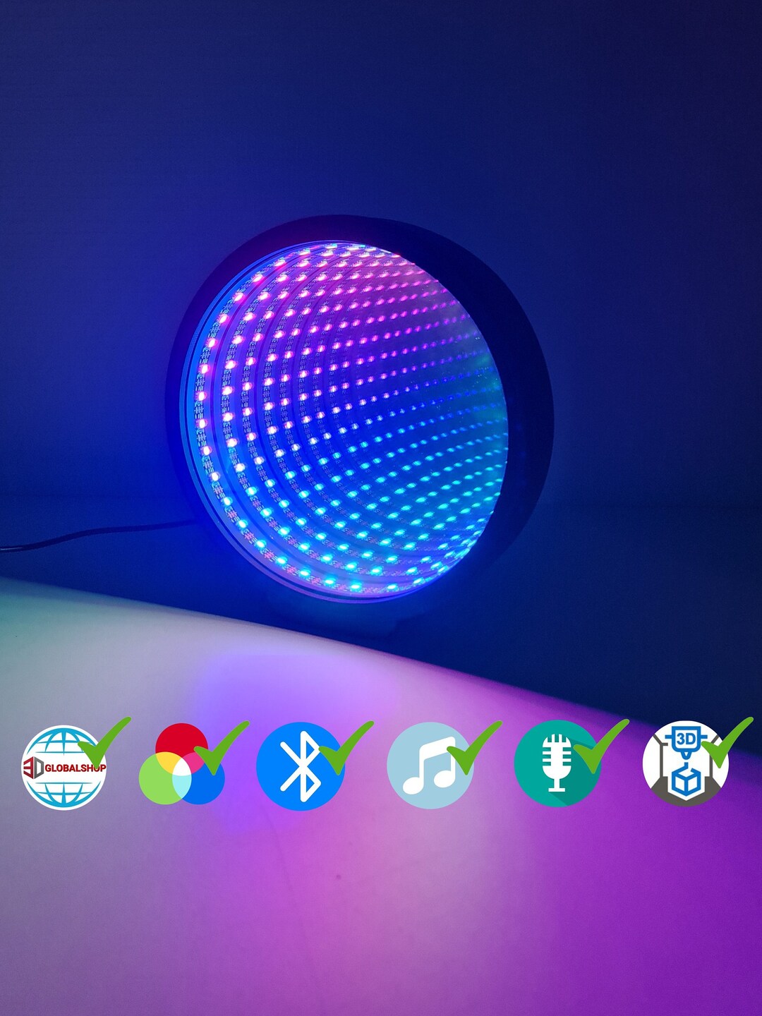 Infinity Mirror Infinity Lamp Leds Lights Rgb Round Lamp Mirror Light ...