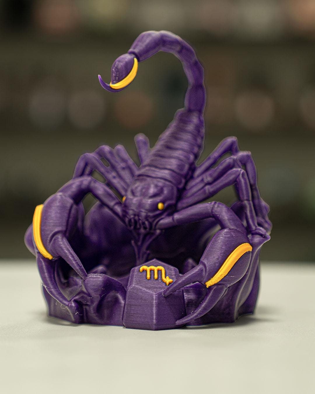 PURPLE SCORPIO ZODIAC Figurine – 3D Printed Astrology Décor| Unique ...
