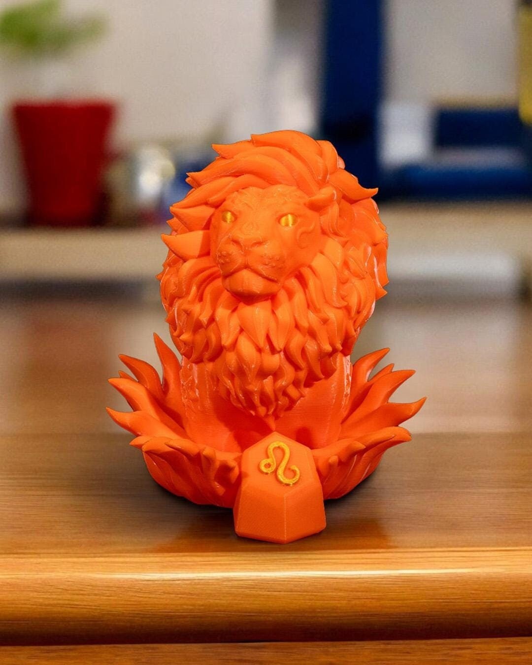 LEO ZODIAC FIGURINE - Orange Leo |horoscope Sculpture|astrology Décor ...