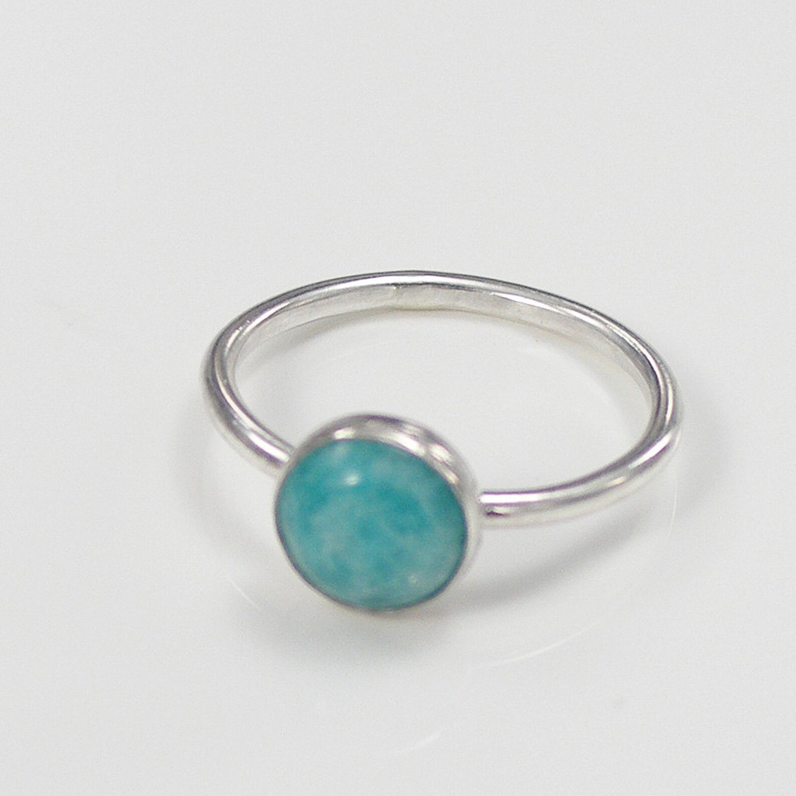 Amazonite Gemstone Ring 8 Mm Amazonite Round Gemstone - Etsy