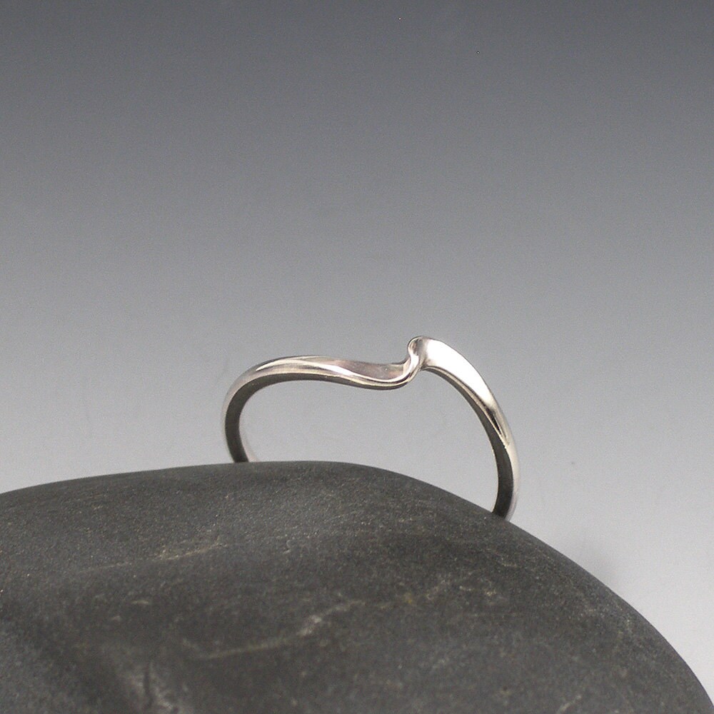 Silver Wave Ring With a Hand Forged Twist Custom Order - Etsy