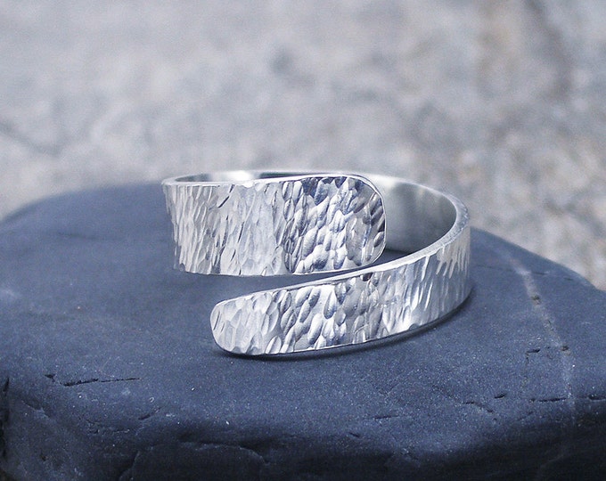 Silver Thumb Ring Adjustable, Hammered or Textured Finish. Made to ...