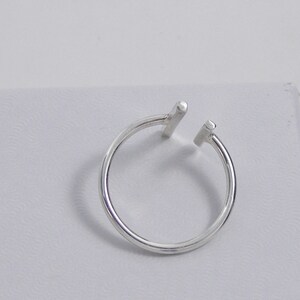 Bar Ring Silver, Parallel Bar Ring, Double Open Bars Ring, Modern ...