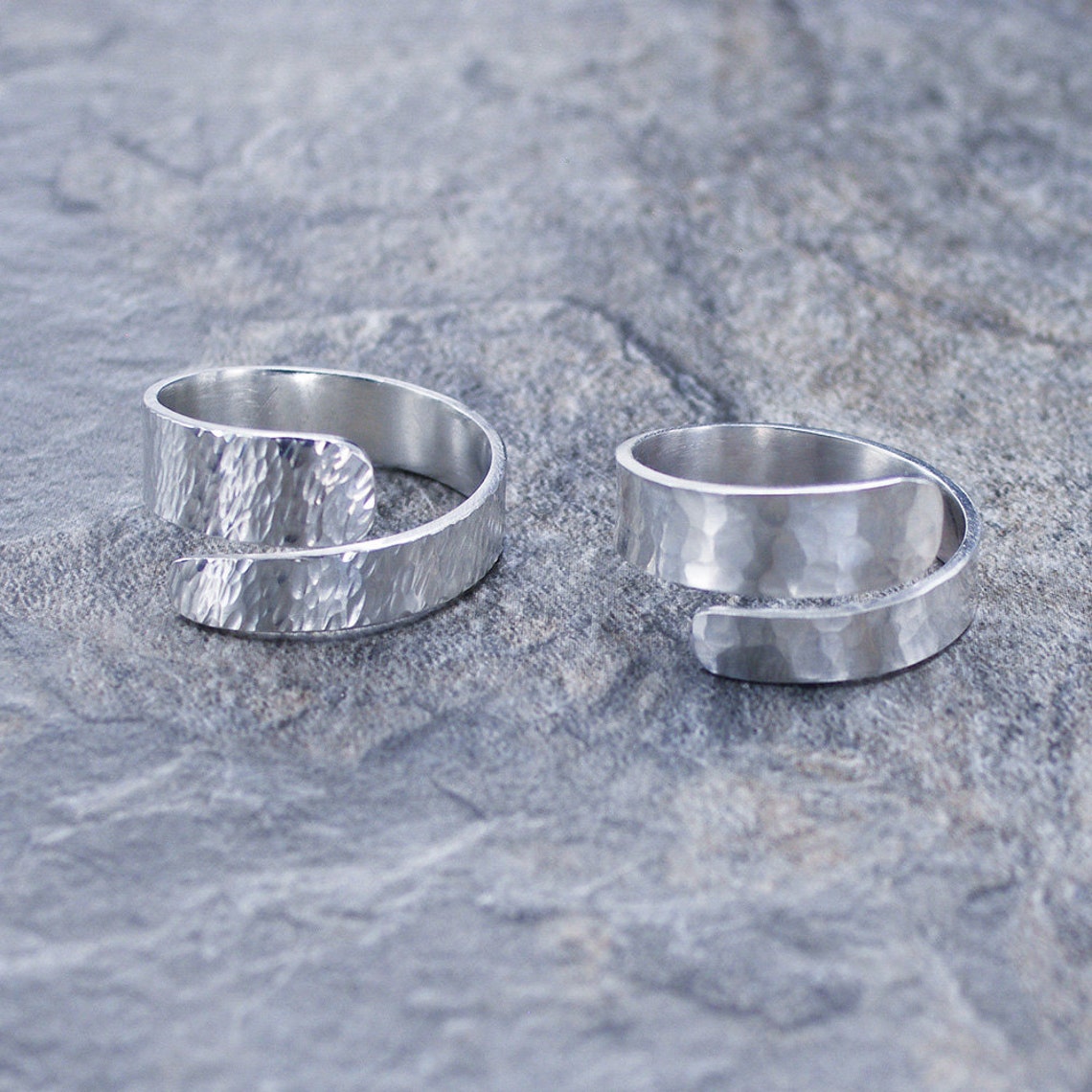 Silver Thumb Ring Adjustable Hammered or Textured Finish - Etsy