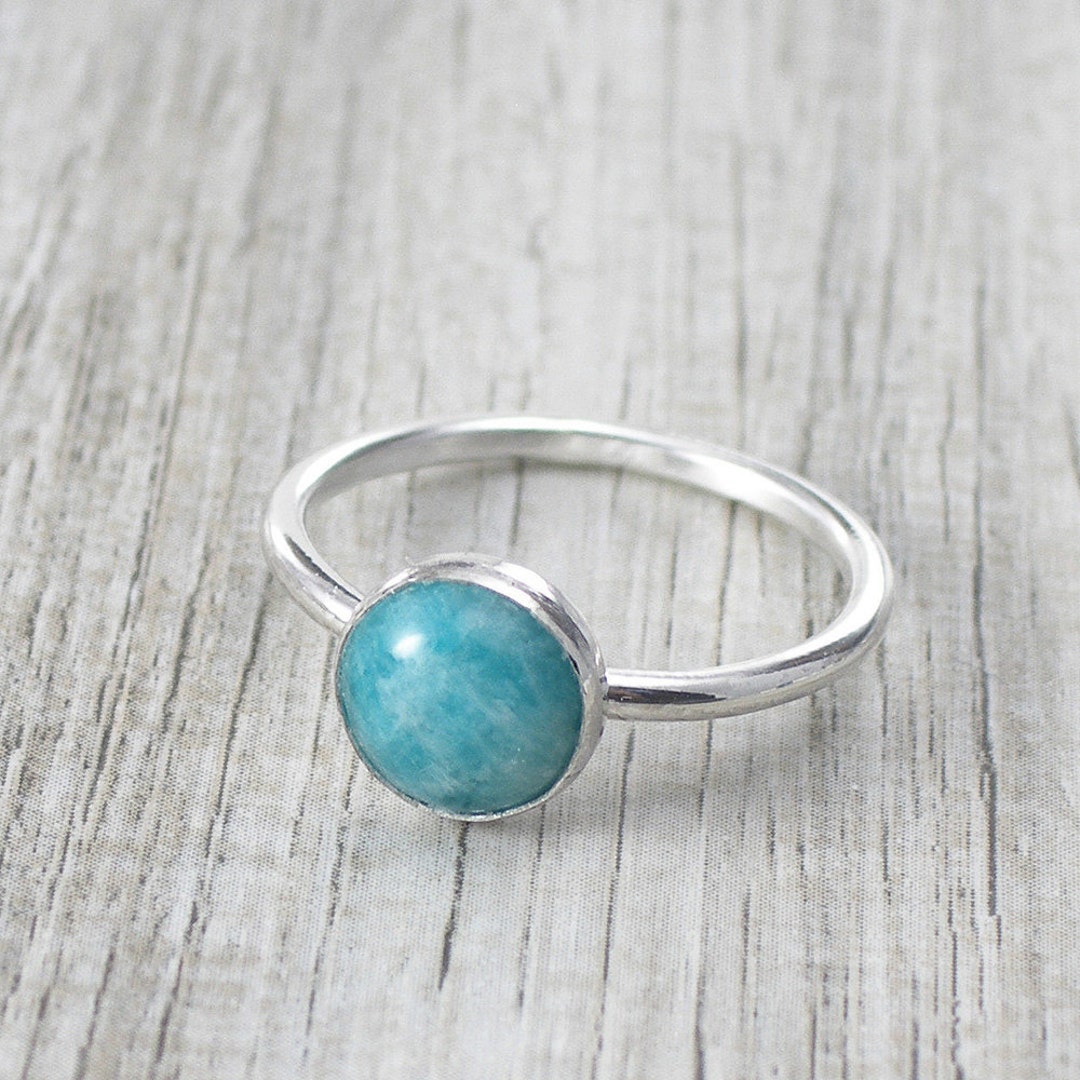 Amazonite Gemstone Ring, 8 Mm Amazonite Round Gemstone - Etsy