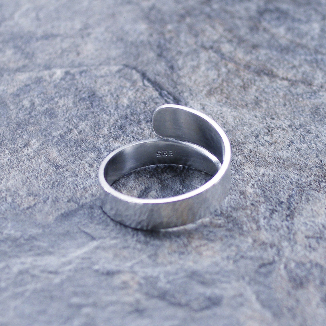 Silver Thumb Ring Adjustable Hammered or Textured Finish. - Etsy