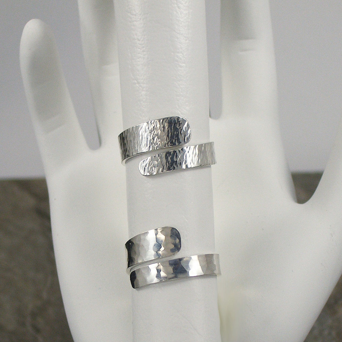 Silver Thumb Ring Adjustable Hammered or Textured Finish. - Etsy