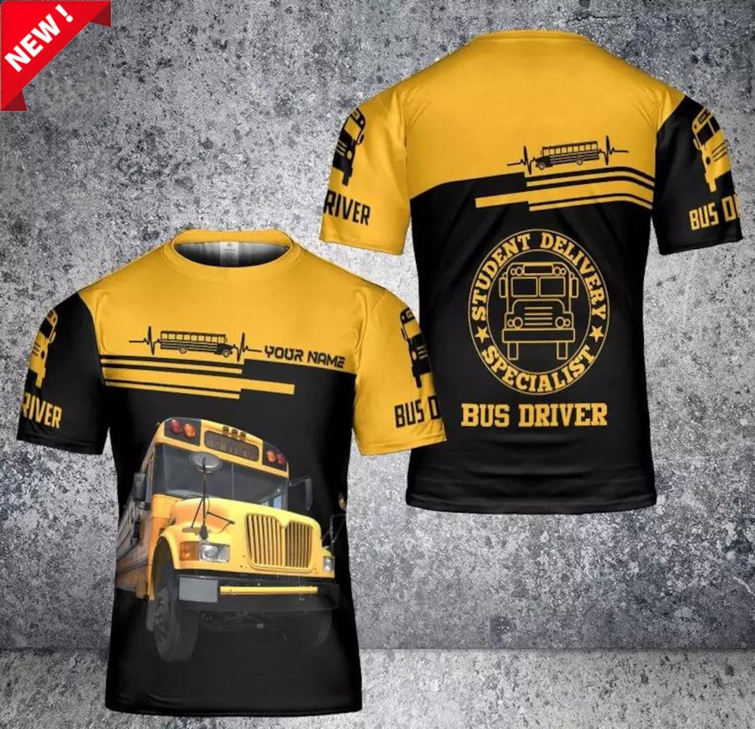 Personalized School Bus Driver 3D All Over Print T-shirt Sizes S-5xl - Etsy