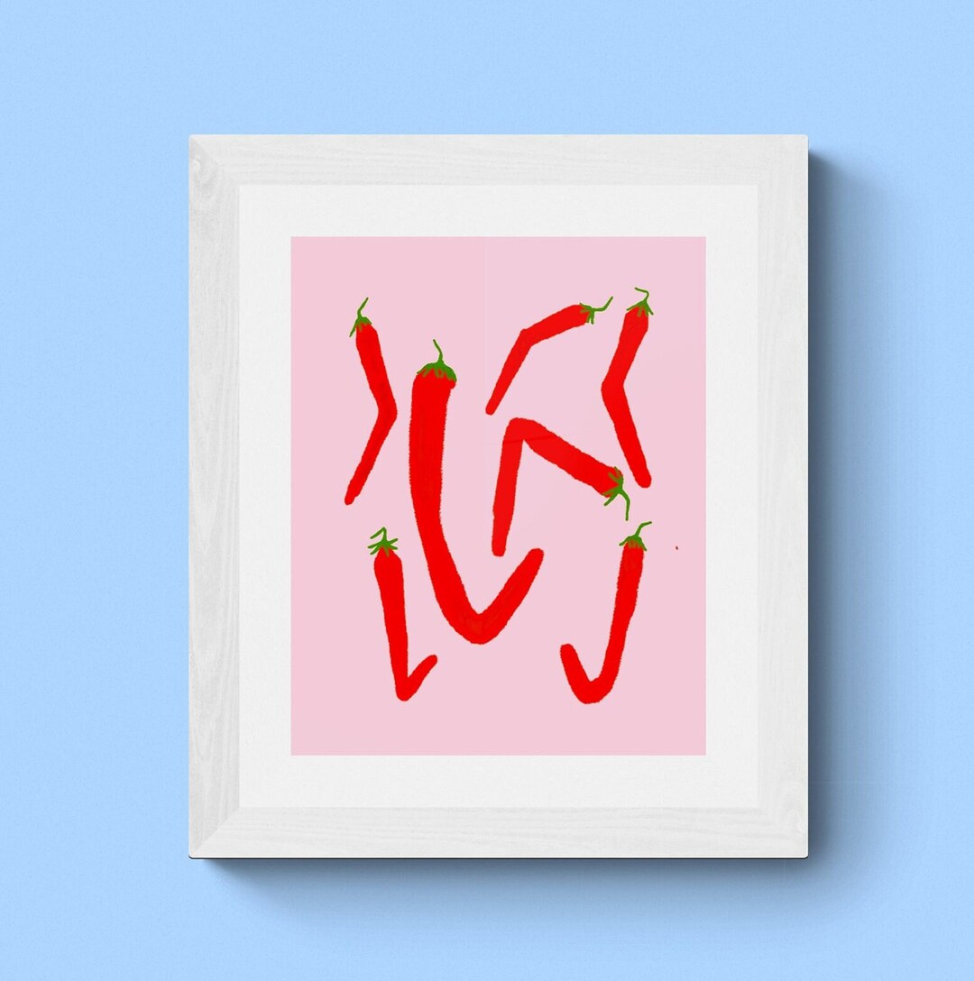 Chili Pepper Prints for Kitchen| Kitchen Wall Decor for Her| Gifts for ...