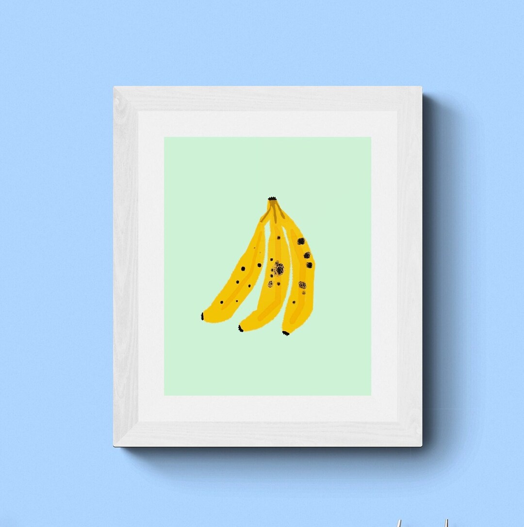 Spotty Banana Wall Art for Her Kitchen| Yellow Ripe Banana Wall Decor ...