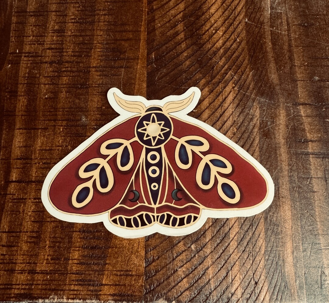Red Moth Vinyl Sticker - Etsy