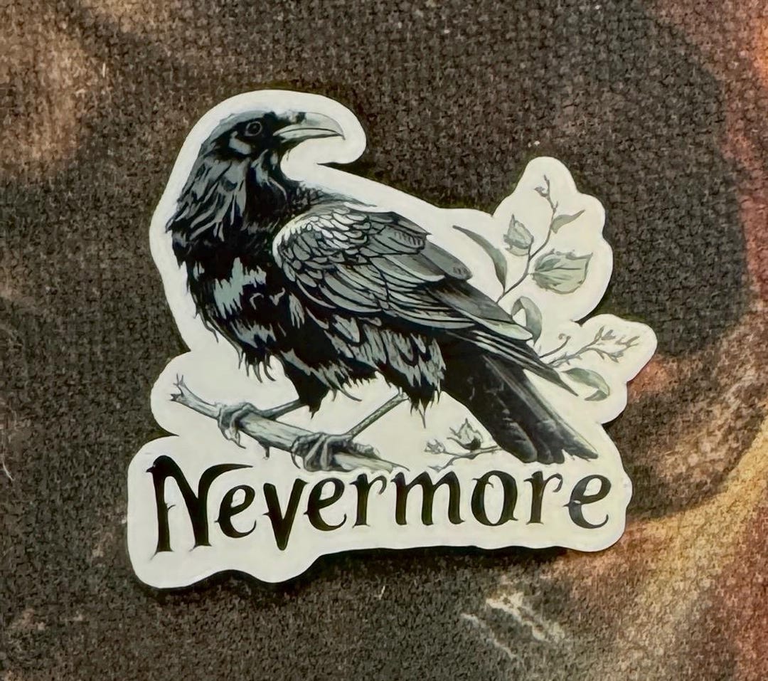 Nevermore Raven Vinyl Sticker- Corvus Sticker - Etsy