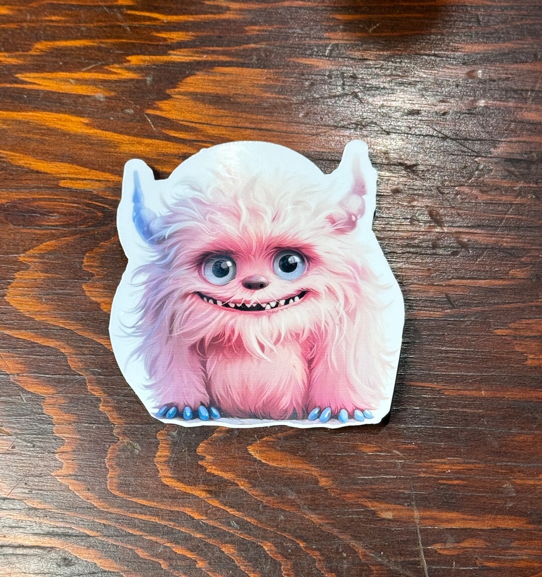 Cute Fluffy Pink Monster Vinyl Sticker - Etsy