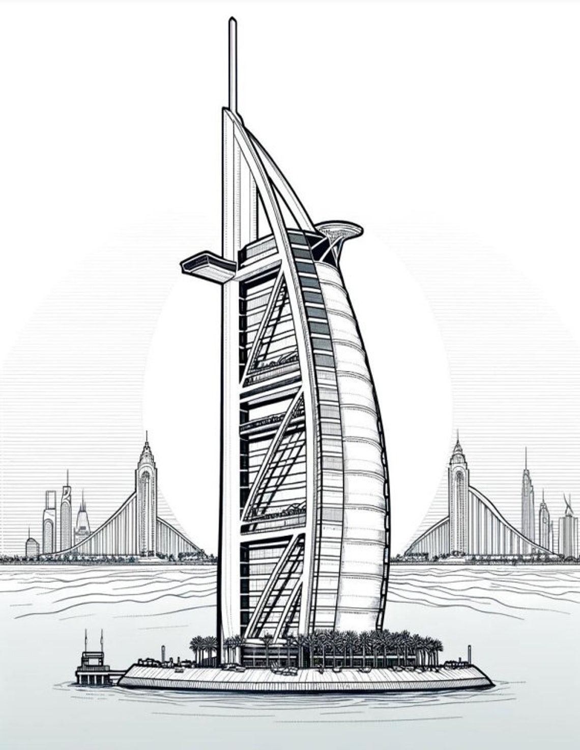 Dubai Coloring Pages Booklet With 17 Detailed Pages for Adults and ...