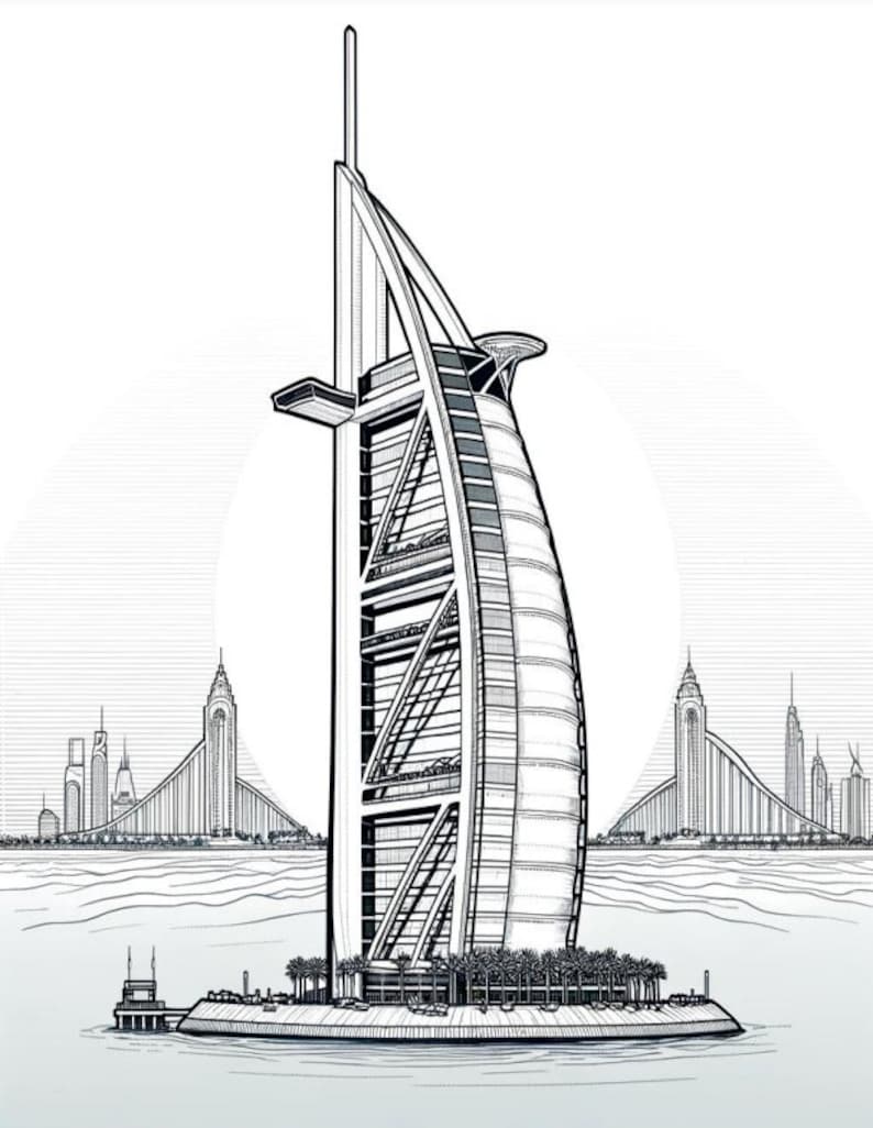 Dubai Coloring Pages Booklet With 17 Detailed Pages for Adults and ...
