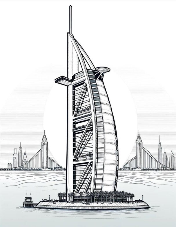 Dubai Coloring Pages Booklet With 17 Detailed Pages for Adults and ...