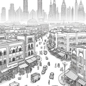 Dubai Coloring Pages Booklet With 17 Detailed Pages for Adults and ...