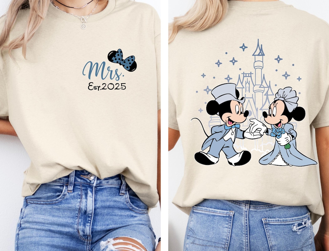 Disney Mrs and Mr Two Sided Shirt, Mickey Minnie Couple Happy Ever ...