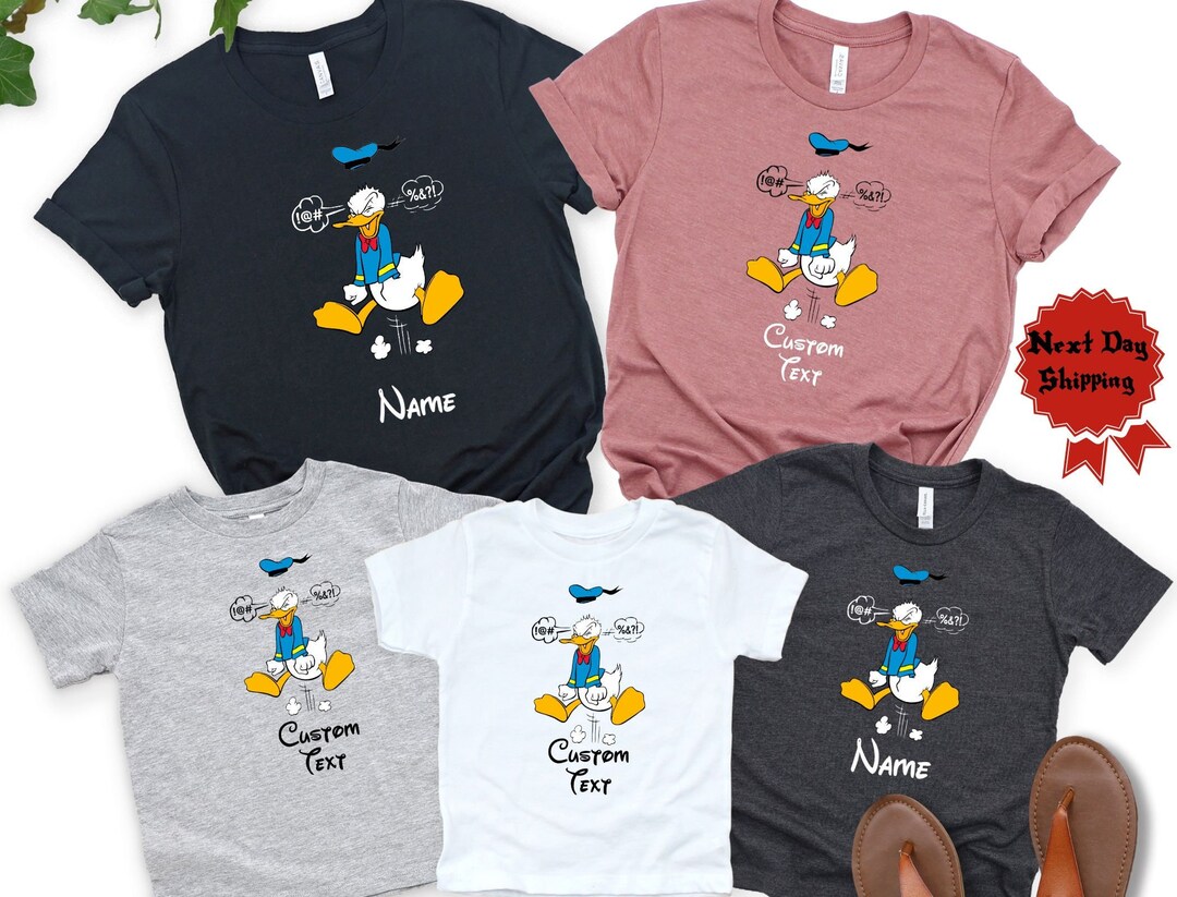 Angry Donald Duck Tee, Donald Duck Swearing T-shirt, Disney Dad Shirt ...