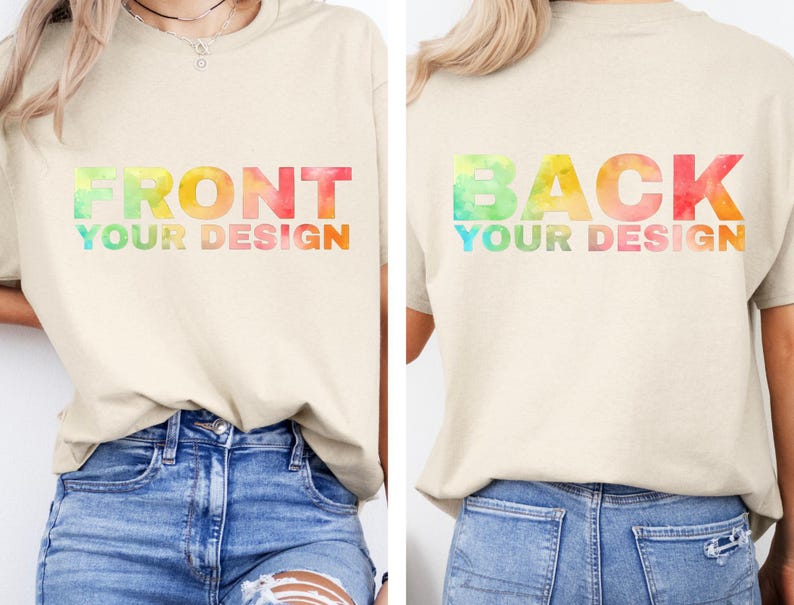 Front and Back Custom Design T-shirts, Personalized Logo Shirts, Custom ...
