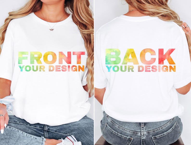 Front and Back Custom Design T-shirts, Personalized Logo Shirts, Custom ...