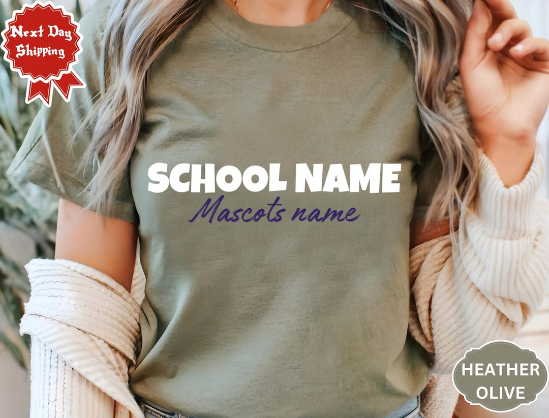 Custom School T-shirt, Custom Text Shirt, School Logo Shirt, Team ...