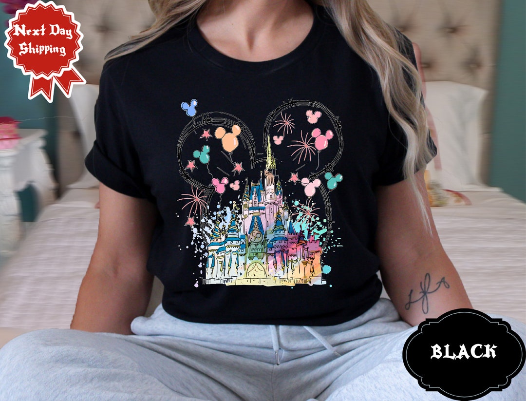 Disney Watercolor Mickey Castle T-shirt, Disney Castle Shirt, Disney ...