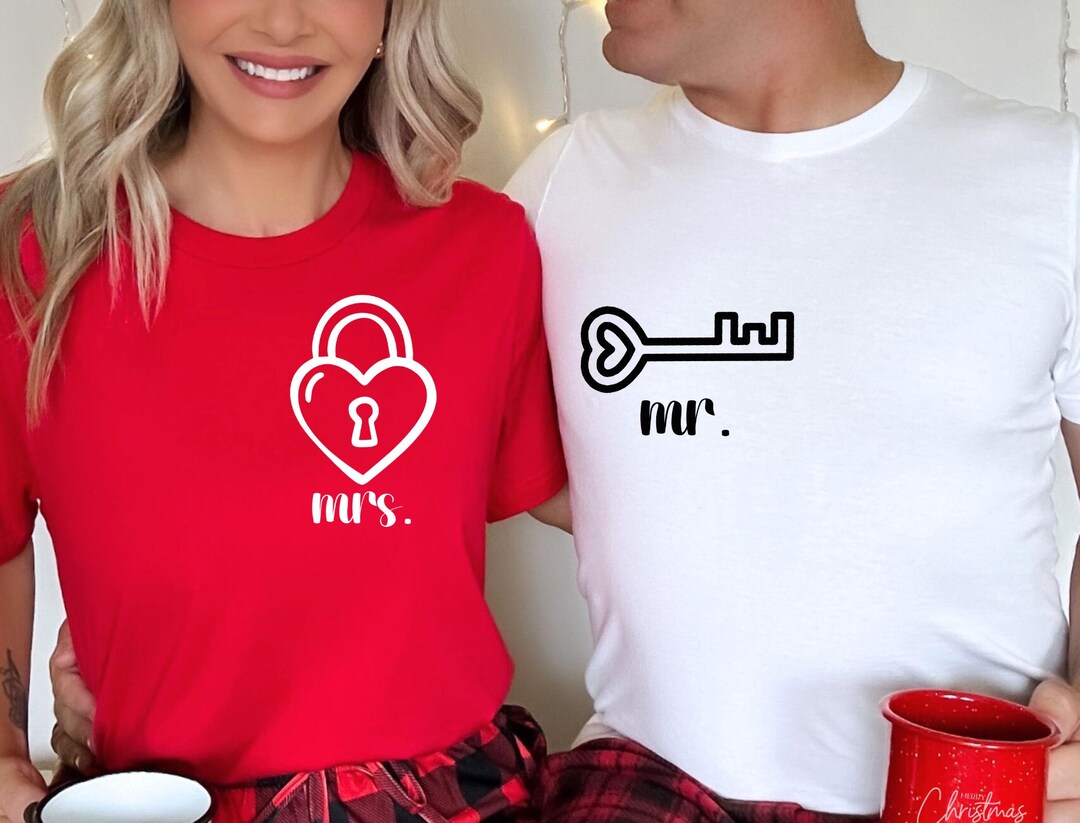 Heart Lock and Key Shirt,matching Couple Shirts, Wedding Gift, Couple ...