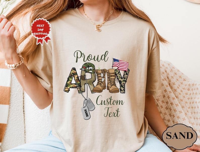 Custom Proud Army Family Mom Dad Brother Shirts, Personalized Army Dad ...