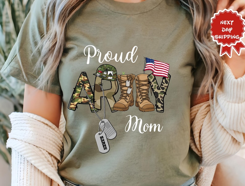 Custom Proud Army Family Mom Dad Brother Shirts, Personalized Army Dad ...