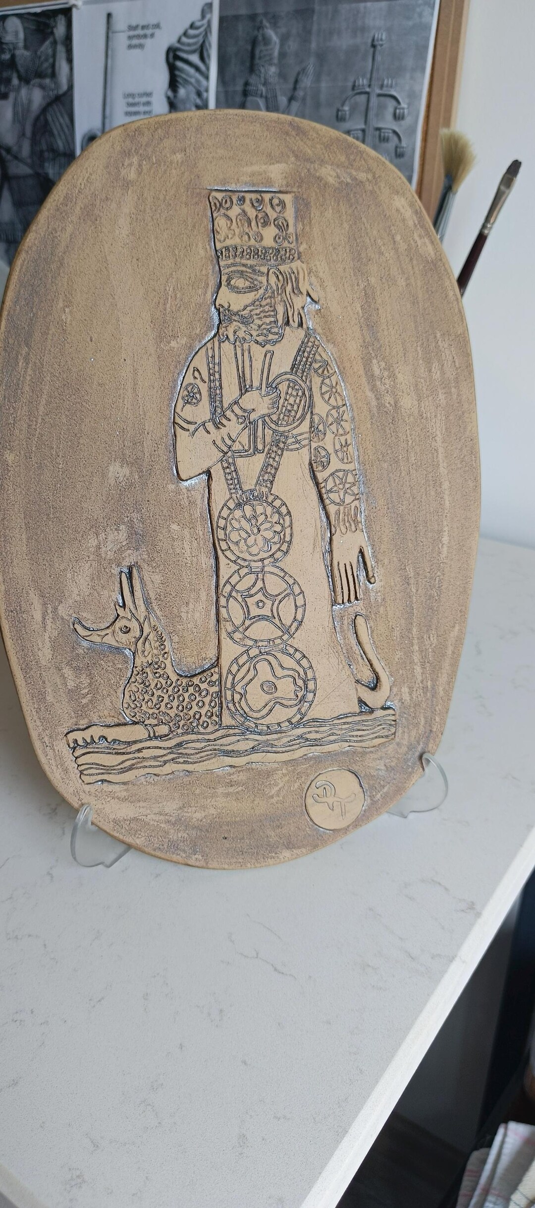Handmade Clay Relief Tablet Replica: Marduk, Son of Enki - Etsy