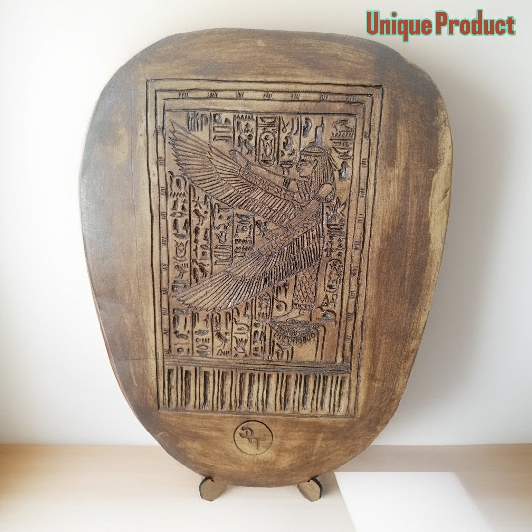 Isis Wife of Osiris, Mother of Horus. Handmade Clay Relief Tablet ...