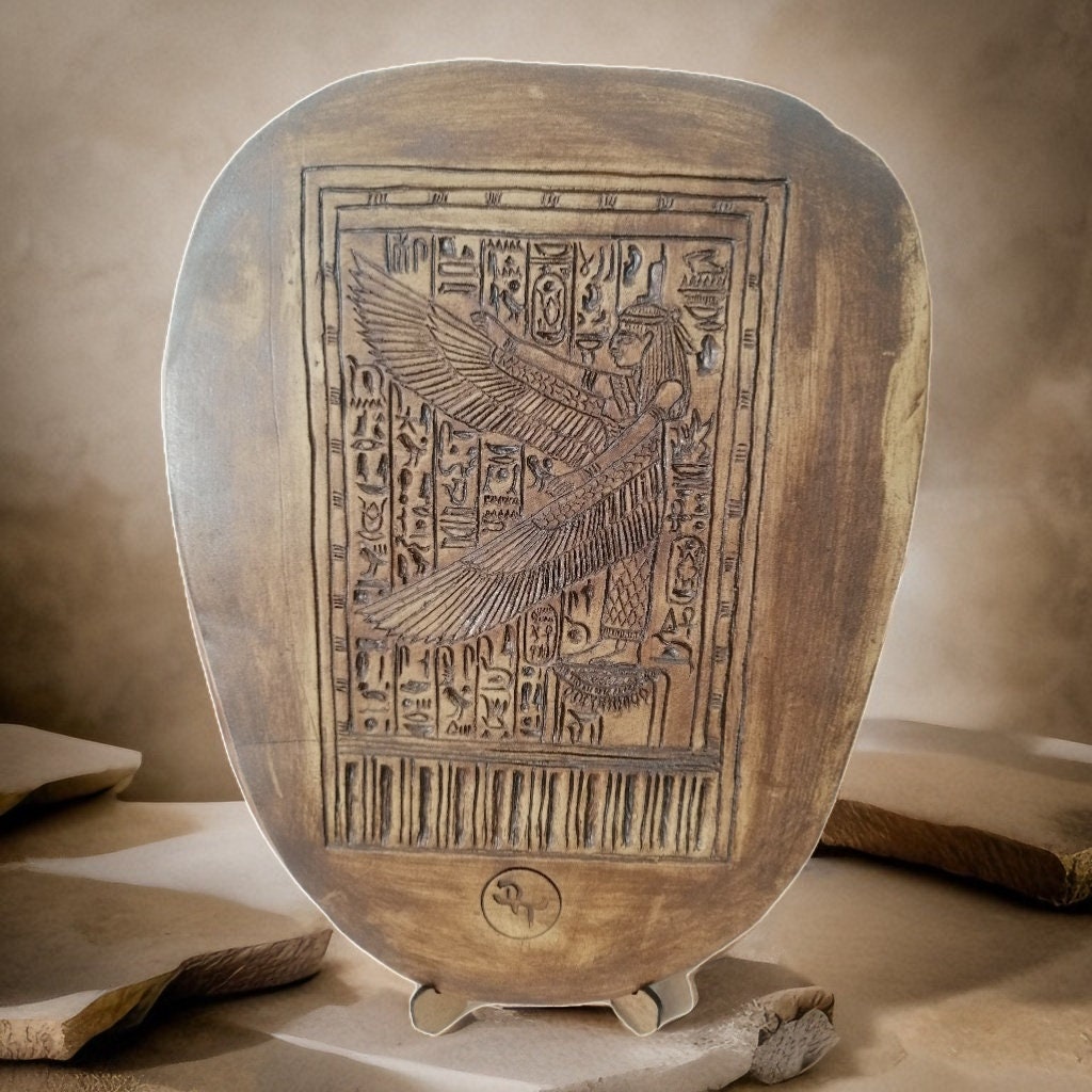 Isis Wife of Osiris, Mother of Horus. Handmade Clay Relief Tablet ...