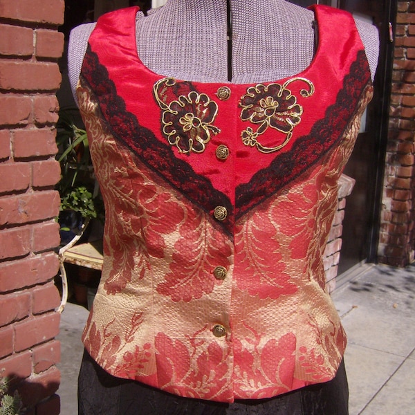 Crimson Red Vest - Etsy