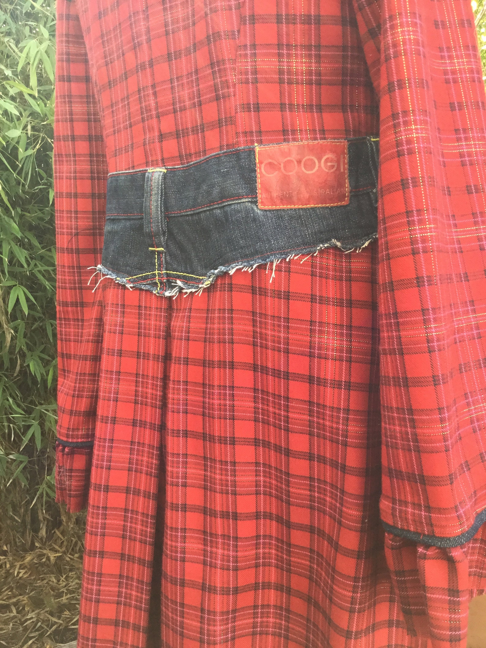 Red Plaid Women’s Victorian Cutaway Jacket, Ruffled Edwardian Coat ...