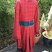 Red Plaid Women’s Victorian Cutaway Jacket, Ruffled Edwardian Coat ...