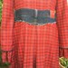 Red Plaid Women’s Victorian Cutaway Jacket, Ruffled Edwardian Coat ...